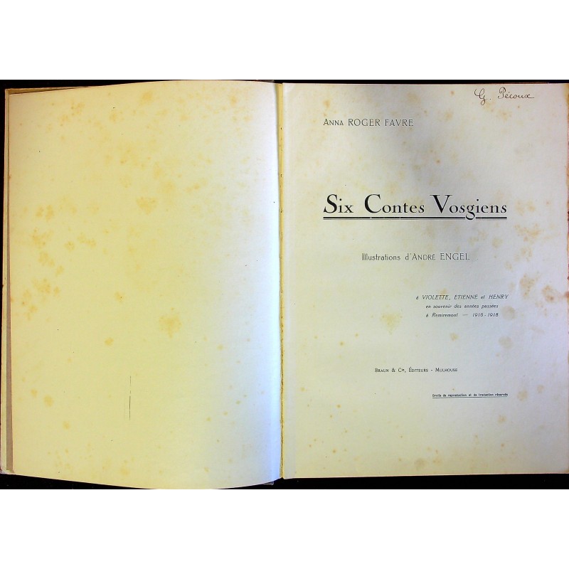 Six contes Vosgiens - Anna Roger Favre